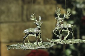 LUX zlaté závěsné vánoční ozdoby jeleny 2ks 18cm