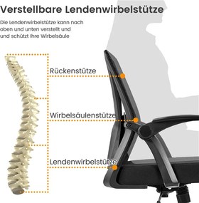 Kancelářská židle Yaheetech – černá (255993394945)