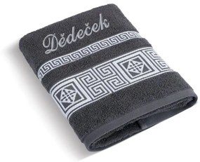 Bellatex Froté ručník řecká kolekce se jménem DĚDEČEK 50x100 cm tmavá šedá