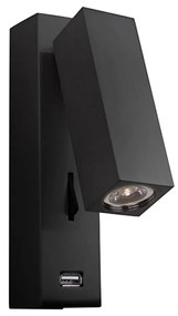 Zambelis H35 nástěnné LED svítidlo černé, 3W, 3000K, 20cm