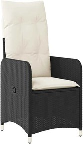 5dílný zahradní bistro set s poduškami černý polyratan 3276977