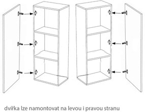 Obývací stěna CALABRINI c | 300 cm | 8 dílů Z | černá lesk/dub artisan