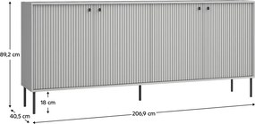 Komoda ARIS 4D, šedá