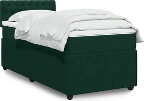 Box spring postel s matrací tmavě zelená 90x190 cm samet 3289923