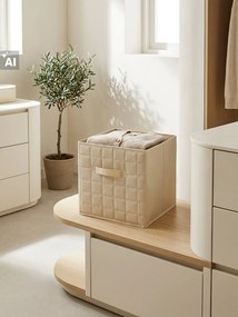 Sinsay - Skládací úložný box s prošívaným čelem - béžová