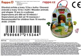RAPPA Sada dřevěných figurek ZOO v kufříku / 12 ks / Dřevo