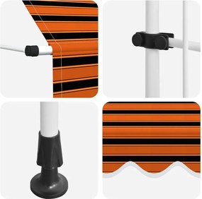 Ručně zatahovací markýza 350 cm oranžovo-hnědá 145839