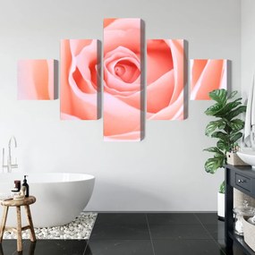 Vícedílný obraz Pastelová Růže Na 3D Makro Měřítku Nedostatek Nedostatek Plátno Canvas 200x120