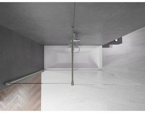 Mexen Velar, 2-křídlová posuvná vanová zástěna 180 x 150 cm, 8mm čiré sklo, broušená ocel, 896-180-000-01-97