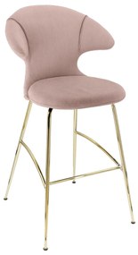 Barová židle Time Flies Barva nohou:: bronz, barva potahu:: světle růžová