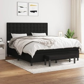 Box spring postel s matrací černá 160x200 cm textil 3136927