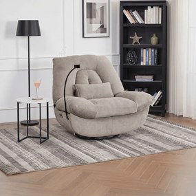Elektrické polohovací TV křeslo RELAXME - béžová látka