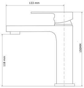 Gamma Cube, umyvadlová baterie h-145, černá matná, GMA-BCEU-BK