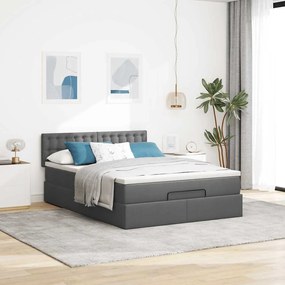 Osmanský postel s matrací tmavě šedá 140x190 cm textil 3311623