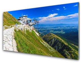 Obraz na skle Hory Stezka Krajina 120x60 cm