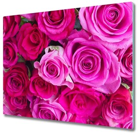 Skleněná krájecí deska Buket růžových růží