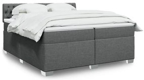 Box spring postel s matrací tmavě šedá 200x200 cm textil 3288303