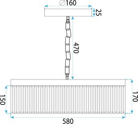 Toolight Rea, Lustr APP1531-8CP4 Gold, OSW-06165
