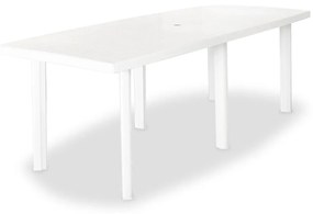 Zahradní stůl bílý 210 x 96 x 72 cm plast,  43595