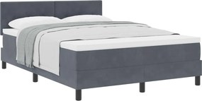 Postel s boxspringem s čelo Tmavě šedá 160 x 200 cm samet 3339183