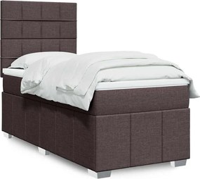 Box spring postel s matrací tmavě hnědá 90x200 cm textil 3293854