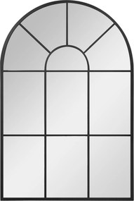 HOMCOM Nástěnné zrcadlo 91 x 60 cm s okenním rámem a kovovým rámem, dekorativní závěsné zrcadlo do chodby, ložnice nebo obývacího pokoje | Aosom