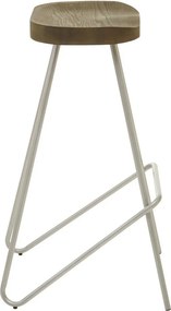 Barová stolička z jilmového dřeva ve stříbrné barvě/v přírodní barvě (výška sedáku 78 cm) District – Premier Housewares