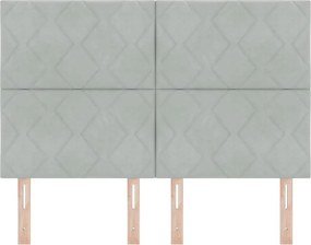 Čelo postele Světle šedá 144 cm samet 3337919