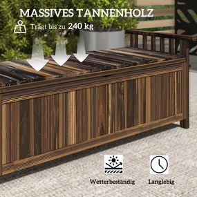 Zahradní lavička Outsunny s úložným prostorem, dřevěná lavička pro 2 osoby, lavička s opěrkou, parková lavička, balkonová lavička, dřevěná lavička na…