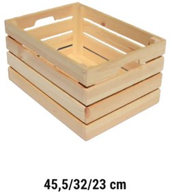 Dřevěná přepravka 45,5 x 32 x 23 cm