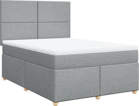 Box spring postel s matrací světle šedá 140 x 190 cm textil 3291268