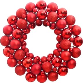vidaXL Vánoční věnec 45 cm polystyren [356121] Barva: Červená