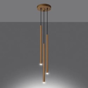 Závěsná lampa SOLLUX PASTELO 3P zlatá G9 3x8W bez žárovky SL.1172