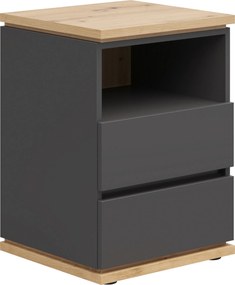 XXXLutz NOČNÍ STOLEK, barvy grafitu, bílá, 45/63/42 cm Xora - 002427002515