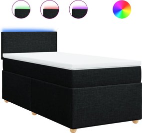 Box spring postel s matrací černá 80 x 200 cm textil 3288802