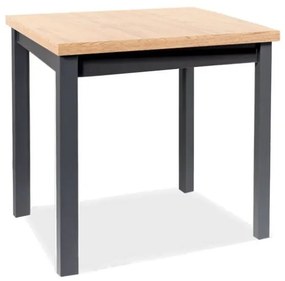 SIGNAL Jídelní stůl - ADAM, 90x65, dub artisan/matná černá