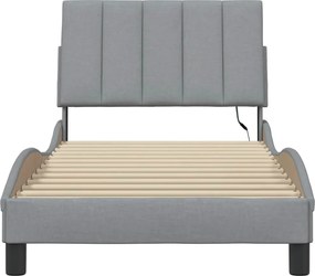 Rám postele bez matrace Hanko světle šedý 90 x 200 cm textil 3310433
