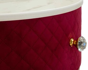 Designový toaletní stolek s taburetkou Xalvadora červený