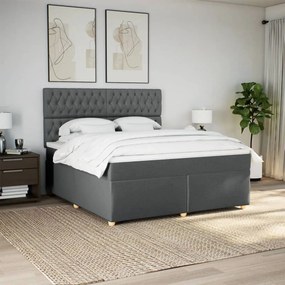 Box spring postel s matrací tmavě šedá 180x200 cm textil 3293667