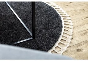 Kulatý koberec BERBER 9000 šedý střapce, Maroko, Shaggy velikost kruh 160 cm | krásné koberce cz