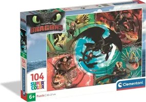 CLEMENTONI Puzzle Jak vycvičit draka / 104 dílků / od 6 let