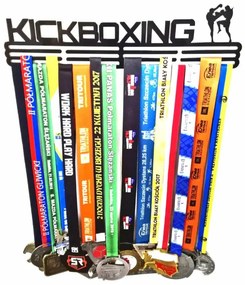 Walenty Kovový nástěnný věšák na medaile Kickboxing  3 rozměry, různé barvy Barva: Zelená, Rozměr: Délka 40cm