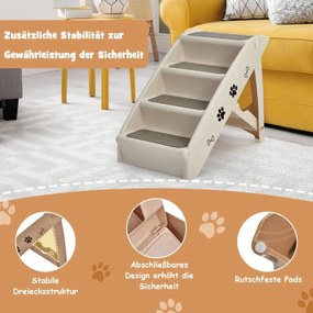 Costway Pet Schody se 4 schody Přenosný šplhací žebřík Bezpečná rampa pro psy