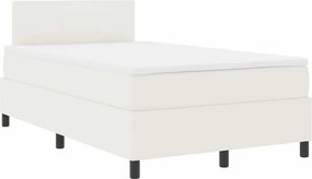 Postel s boxspringem s čelo Krémová a bílá 120 x 190 cm 3337505