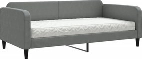 Válenda s matrací tmavě šedá 100 x 200 cm textil 3196804
