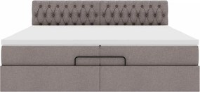 Osmanský rám postele s matrací taupe 200x200 cm textil 3311571