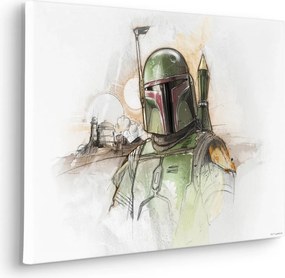 Komar Nástěnný obraz na rámu Star Wars Boba Fett Sketch 40 x 60 cm