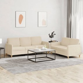 2dílná sedací souprava s poduškami krémová textil 3202120