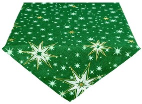 Forbyt Vánoční ubrus Hvězdy zelená, 85 x 85 cm