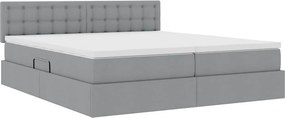 Postel s úložným prostorem Světle šedá 200 x 200 cm Umělá kůže 3370955